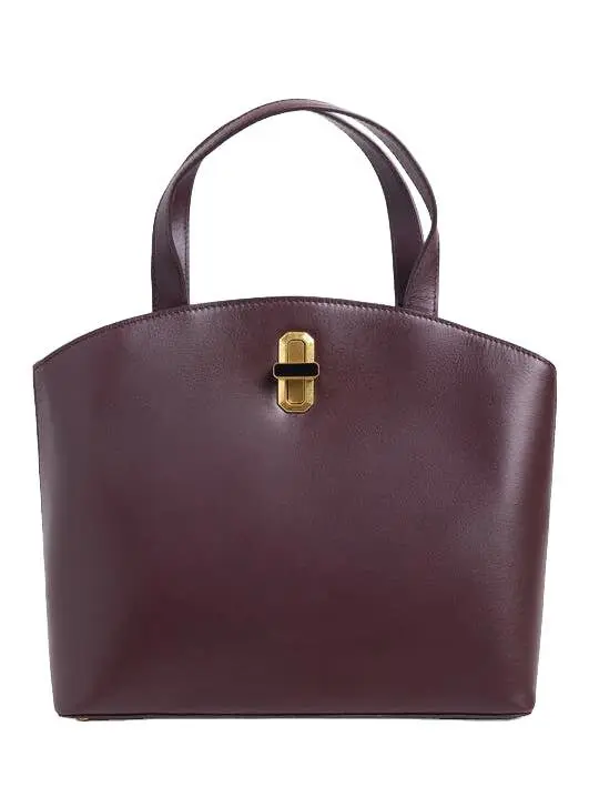 FAVORITE DAUGHTER Small Leather Dome Tote - Cherry Lacquer