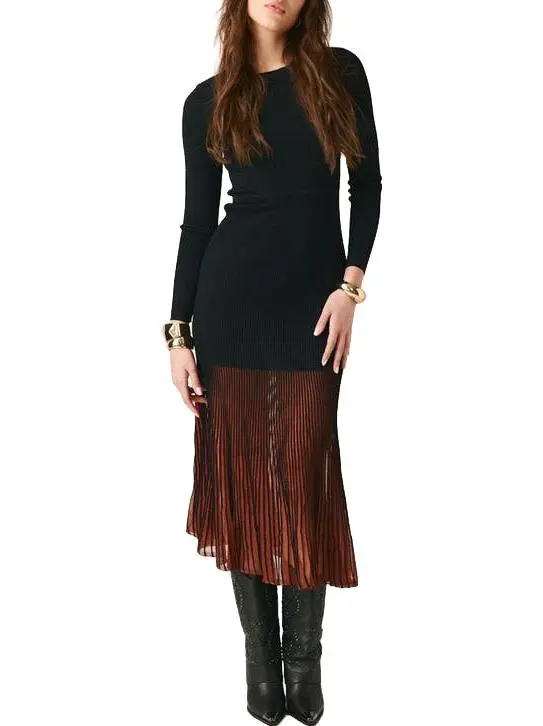 ALMA EN PENA Pleated Dress - Black