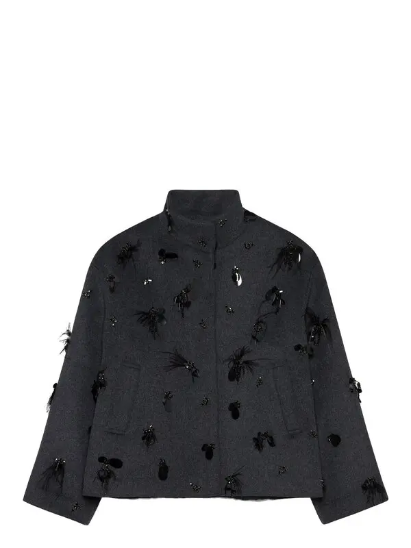 Simkhai Siena Embellished Wool-blend Jacket - Dark Grey