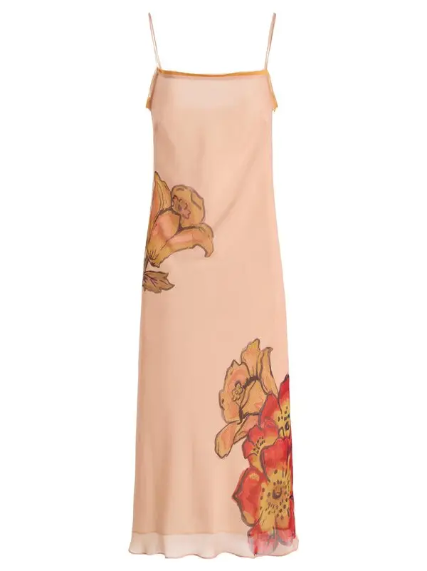 SIR. Estella Chiffon Midi Slip Dress - Orange
