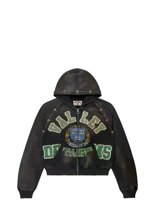 VALE FOREVER Logo-appliqué Crystal-embellished Hoodie - Black
