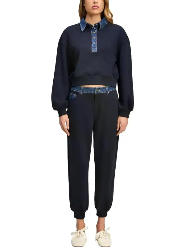 Cinq À Sept Corenna Denim-waistband Trousers - Blue