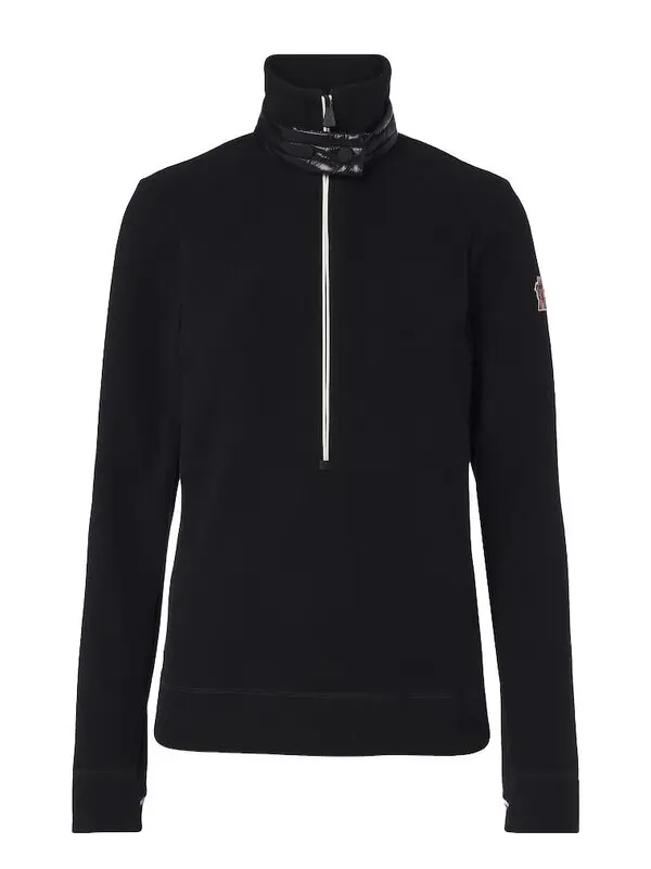 Moncler Fleece Half-zip Ski Sweater - Black