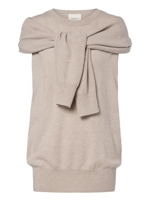 LISA YANG Othelia Caped Cashmere Sweater - Beige