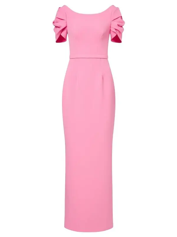Safiyaa Vanina Belted Draped Crêpe Gown - Pink