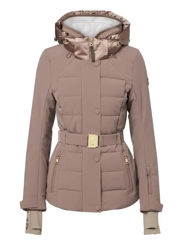 Bogner Elva Belted Hooded Ski Jacket - Brown