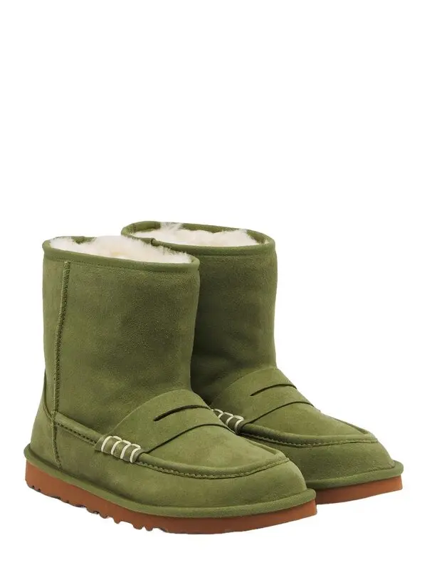 JW Anderson X Ugg Shearling-lined Suede Ankle Boots - Green