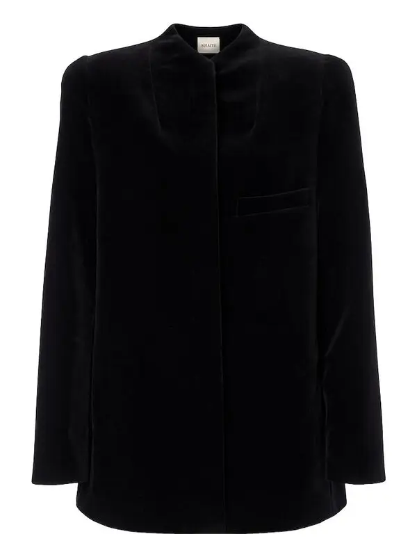 Khaite Sadie Cotton Velvet Coat - Black