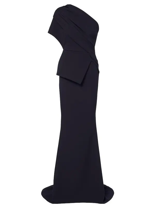 Safiyaa Elyna Asymmetric Crêpe Gown - Blue