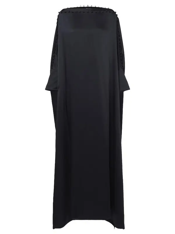 TALLER MARMO Mila Off-shoulder Satin Kaftan - Blue