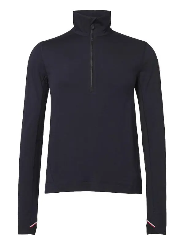 Moncler Wool-blend Half-zip Ski Sweater - Blue