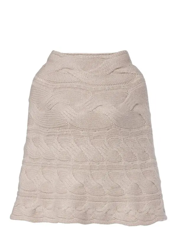 LISA YANG Cable-knit Cashmere Poncho - Beige