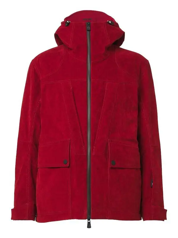 Moncler Airolo Cotton Corduroy Ski Jacket - Red