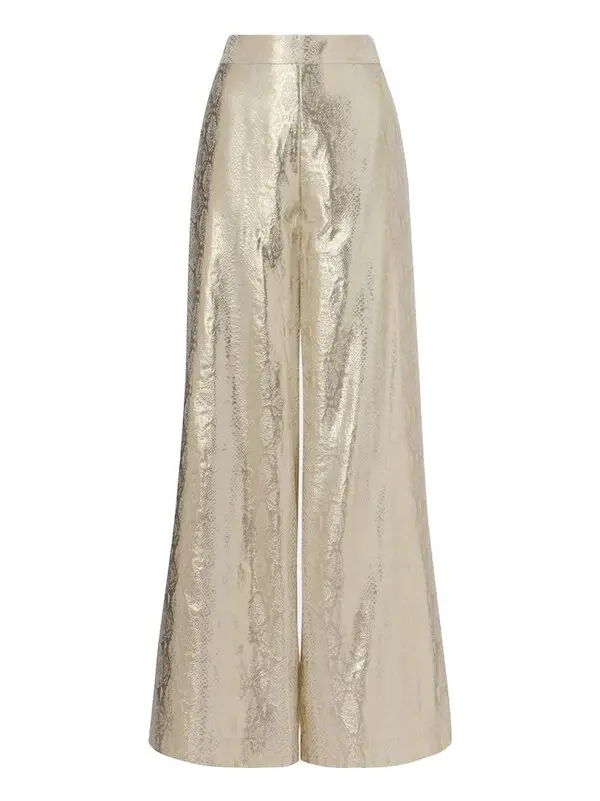 JOSEPH Selene Silk-blend Lamé Wide-leg Pants - Silver