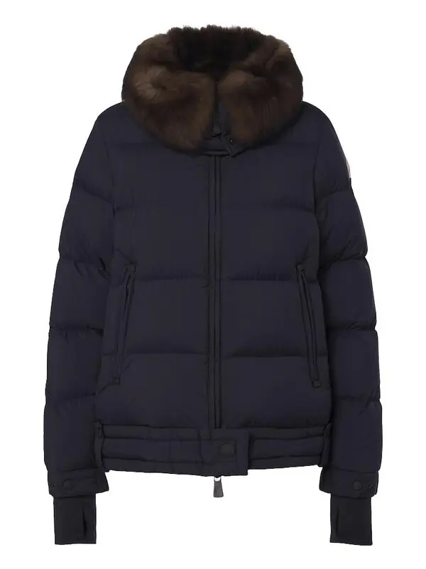 Moncler Arrabas Shearling-trimmed Ski Jacket - Blue