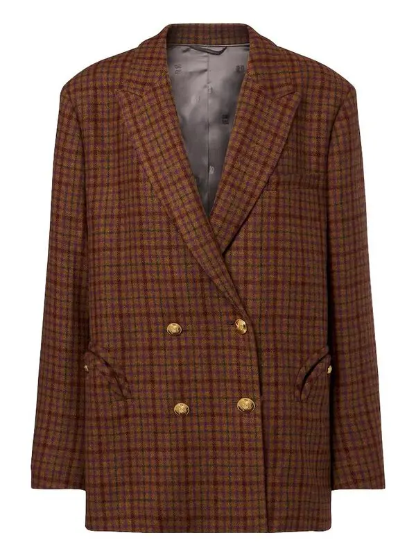 BLAZÉ MILANO Nightbreak Checked Virgin Wool Blazer - Multicoloured