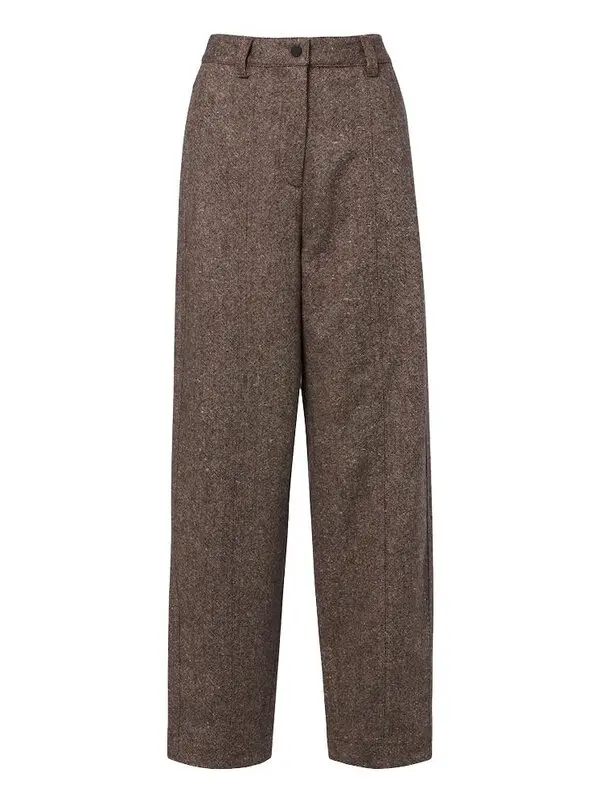 Moncler Wool Wide-leg Pants - Beige