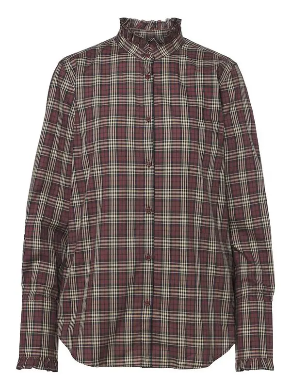 NILI LOTAN Elio Ruffled Checked Cotton Shirt - Multicoloured