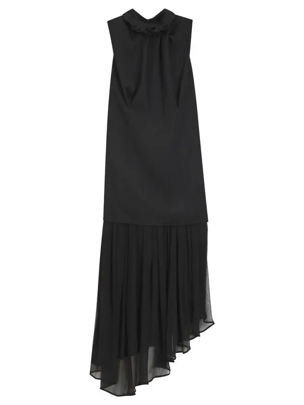 Hugo X Entire Studios Satin And Chiffon Dress - Black