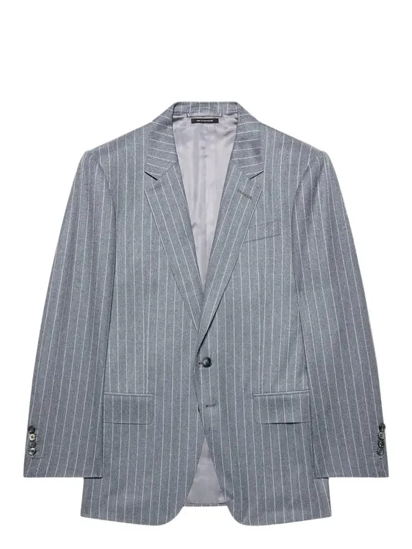 TOM FORD Wool Pinstripe Colbert Blazer - Grey