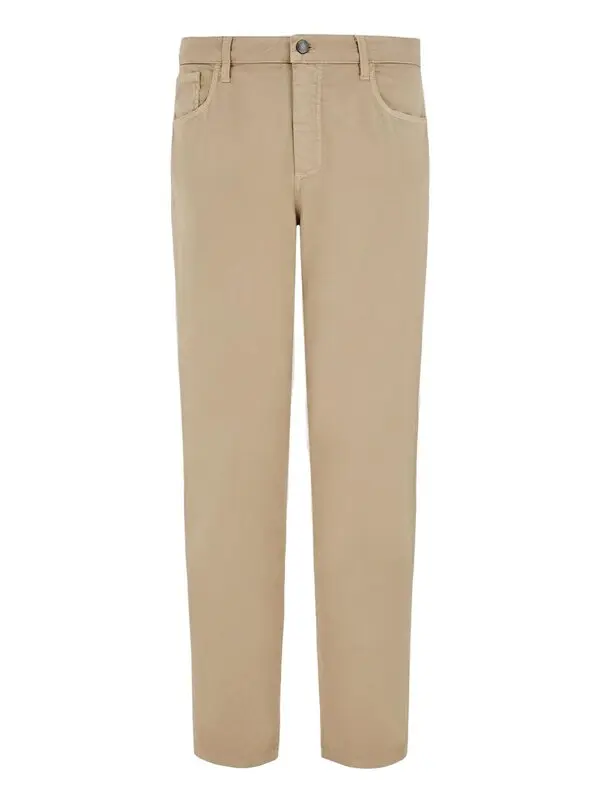 Canali Levante Comfort Cotton Microtwill Regular-fit Pants - Beige