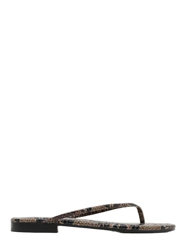 ST. AGNI Fine Flip Flop - Python Embossed