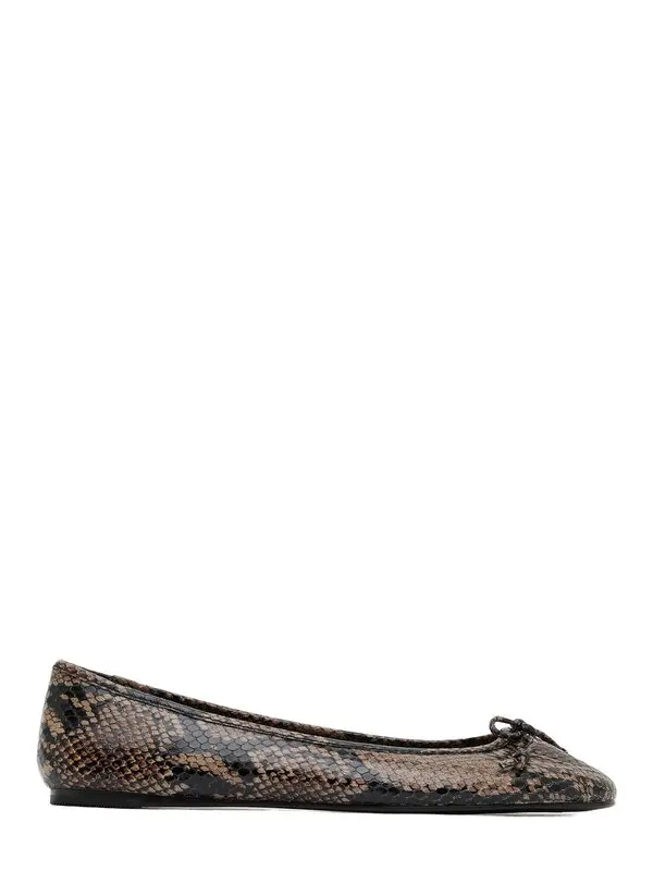 ST. AGNI Bow Ballet Flat - Python Embossed
