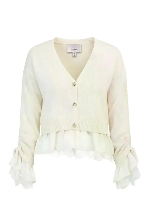 Cinq À Sept Atley Lace-trim Layered Cardigan - Neutrals