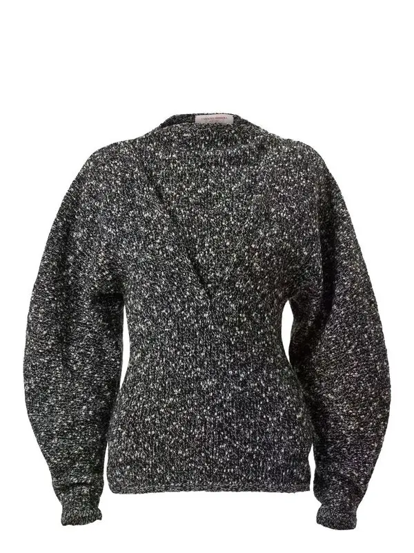 Carolina Herrera Pleated Bouclé Sweater - Grey
