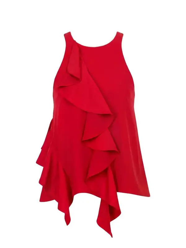 Cinq À Sept Vivia Ruffled Top - Red