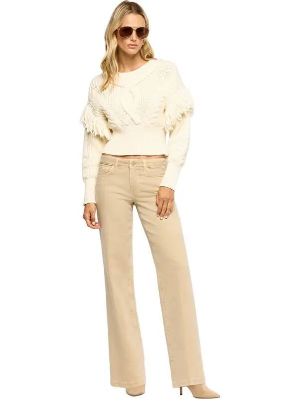 L'AGENCE Joanne Low-rise Wide-leg Jean - Biscuit