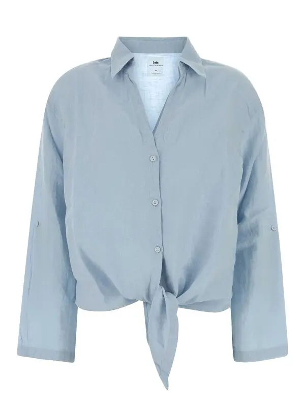 LOIS Powder Blue Linen Pia Mini Shirt - Light Blue