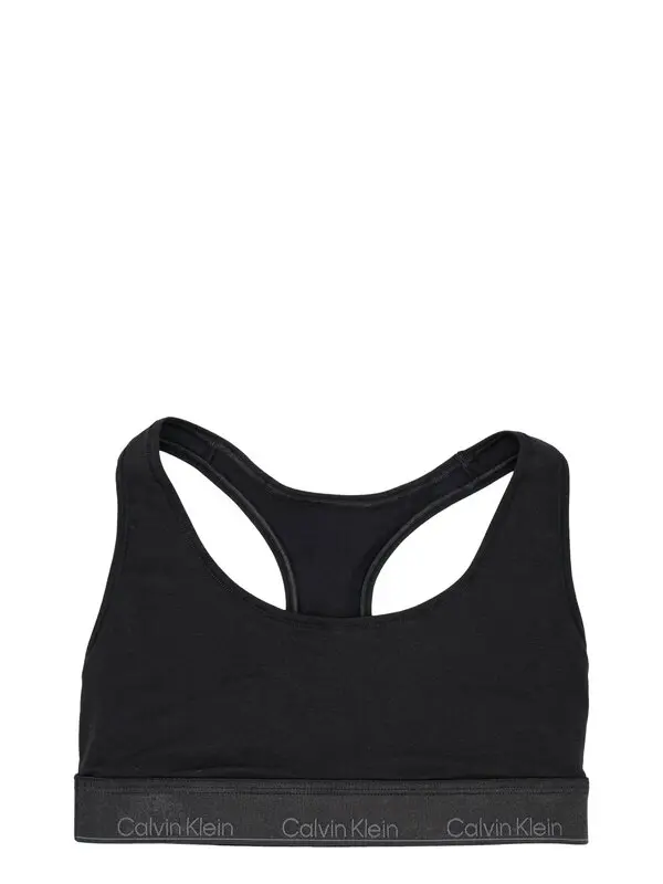 Calvin Klein Logo Band Sports Bra - Nero