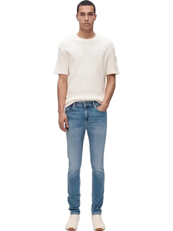 Karl Lagerfeld Washed Blue Skinny Jeans - Visual Washed Blue