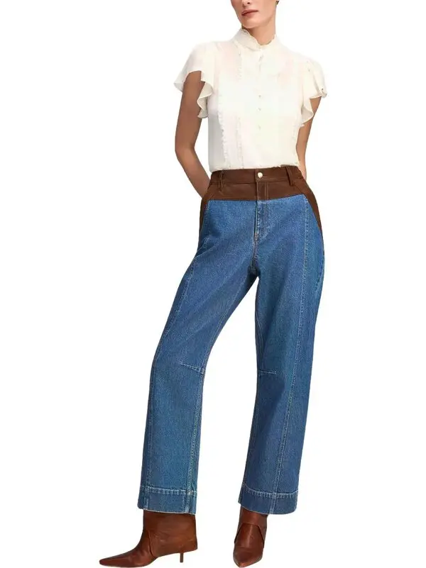 Cinq À Sept Dillon Contrast-panel Jeans - Blue