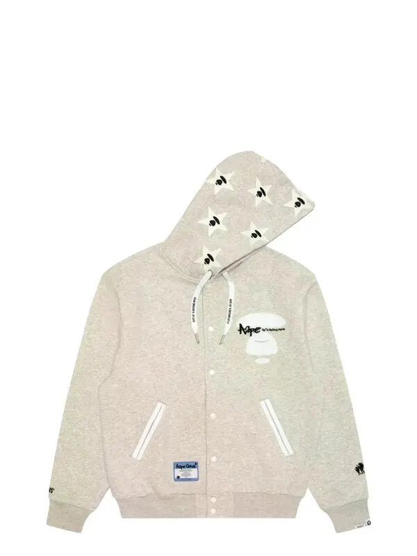AAPE BY *A BATHING APE Moonface Embroidered Hoodie - Grey