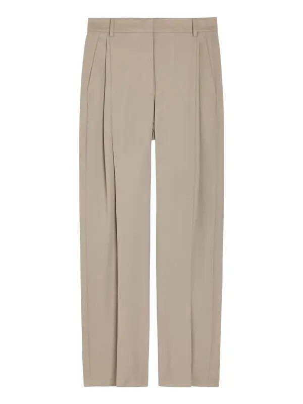 Stella McCartney Pleated Straight-leg Pants - Gray