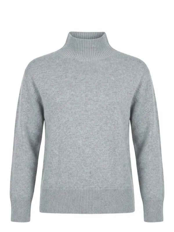 Max Mara Solid-color Cashmere Turtleneck Knitwear - Grey