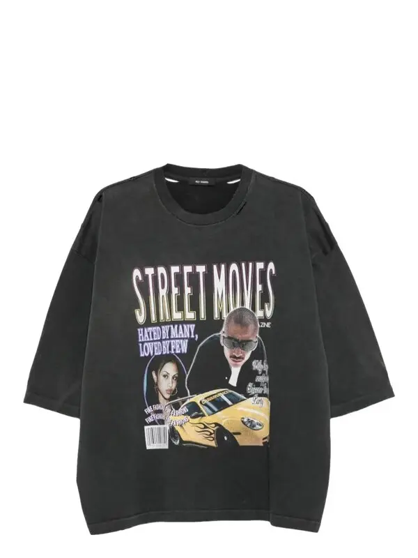 WILLY CHAVARRIA Street Moves Buffalo Distressed T-shirt - Black