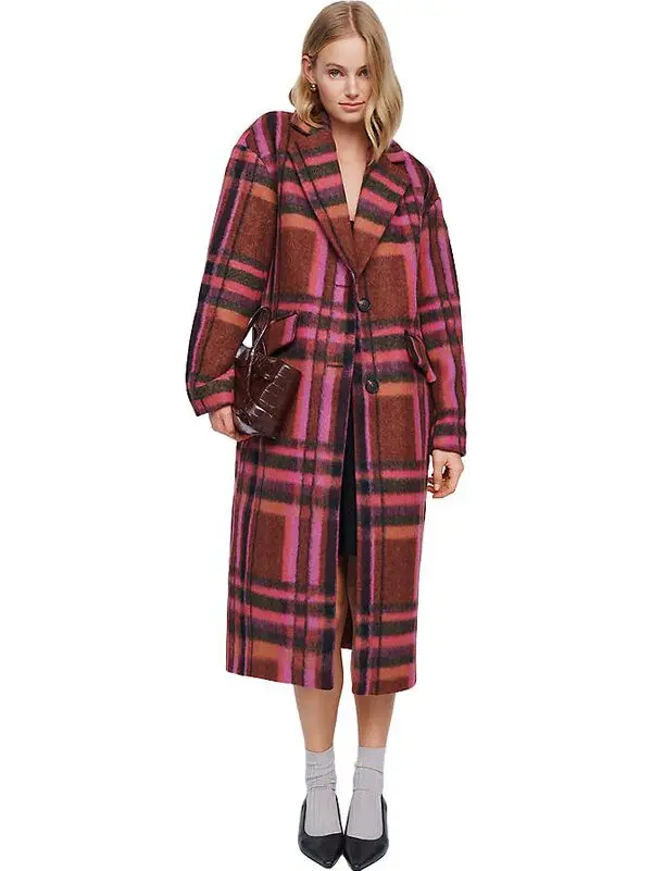 Scotch & Soda Lde Coat Jacket - Rust Plaid