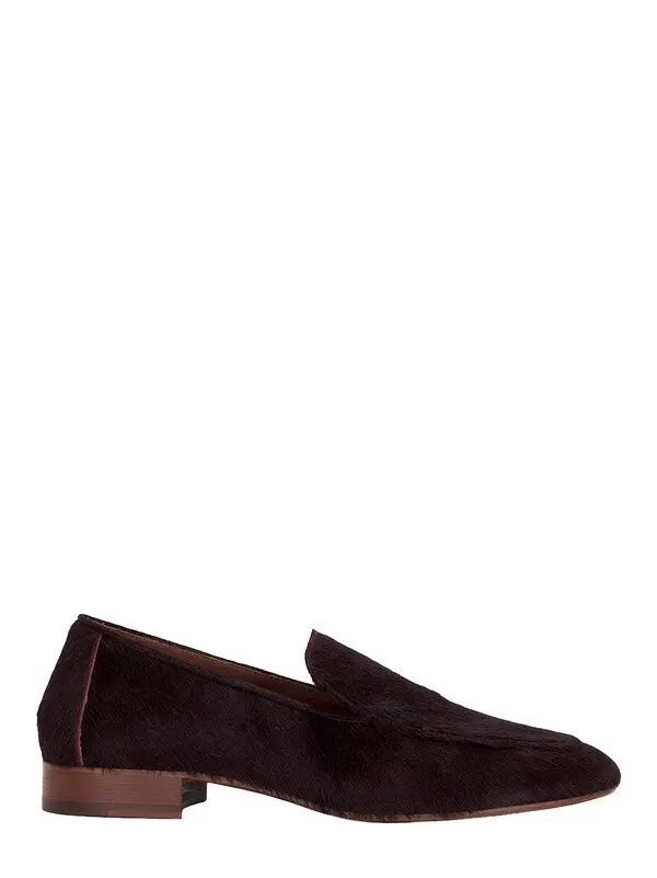 Dries Van Noten Pony Hair Loafer In Chocolate - Choco