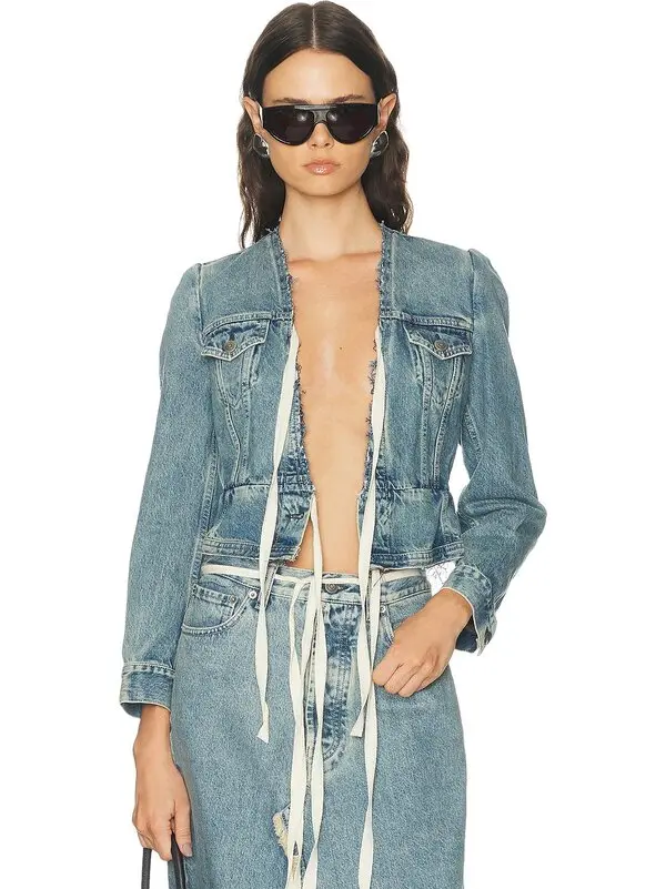 MAISON MARGIELA Sports Jacket In Blue - Ice Blue
