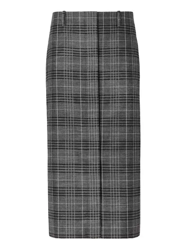 Fendi Check Wool Skirt - Grey