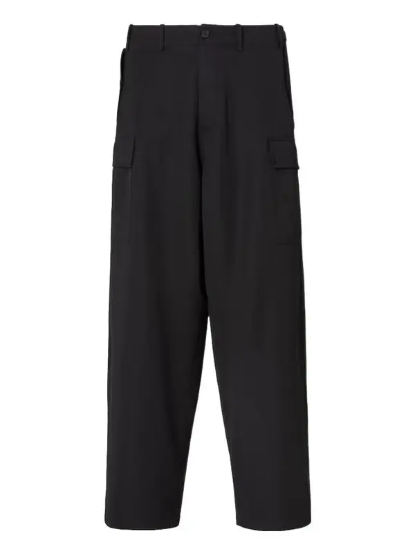 Fendi Grain De Poudre Wool Trousers - Black