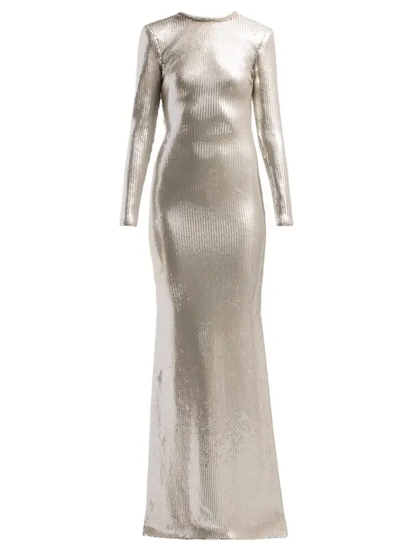 Prabal Gurung First Light Sequined Gown - Silver