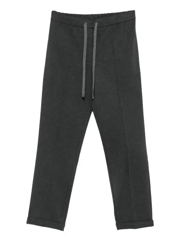 LE TRICOT PERUGIA Drawstring-waist Turn-up Trousers - Grey