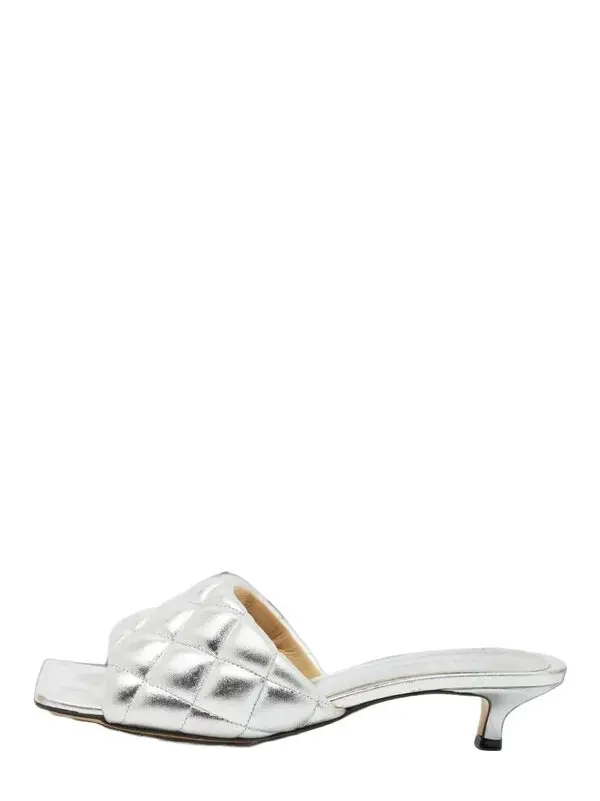 Bottega Veneta Pillow Quilted Sandals - Silver