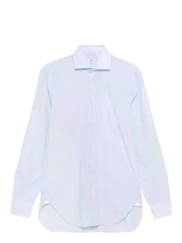 BARBA NAPOLI Striped Spread-collar Shirt - Blue