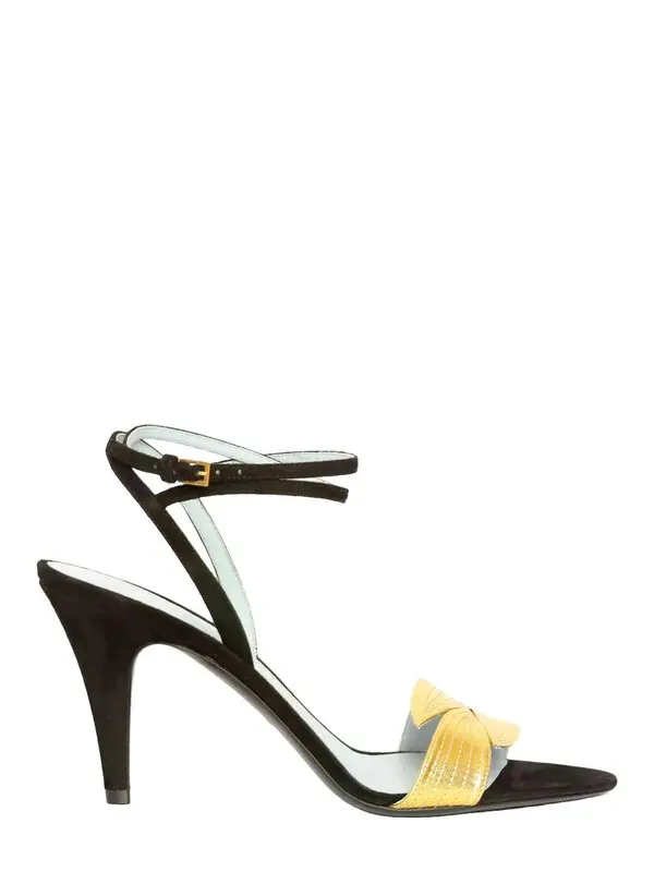 Valentino Garavani Foliefoliage Suede Sandals 85mm - Gold