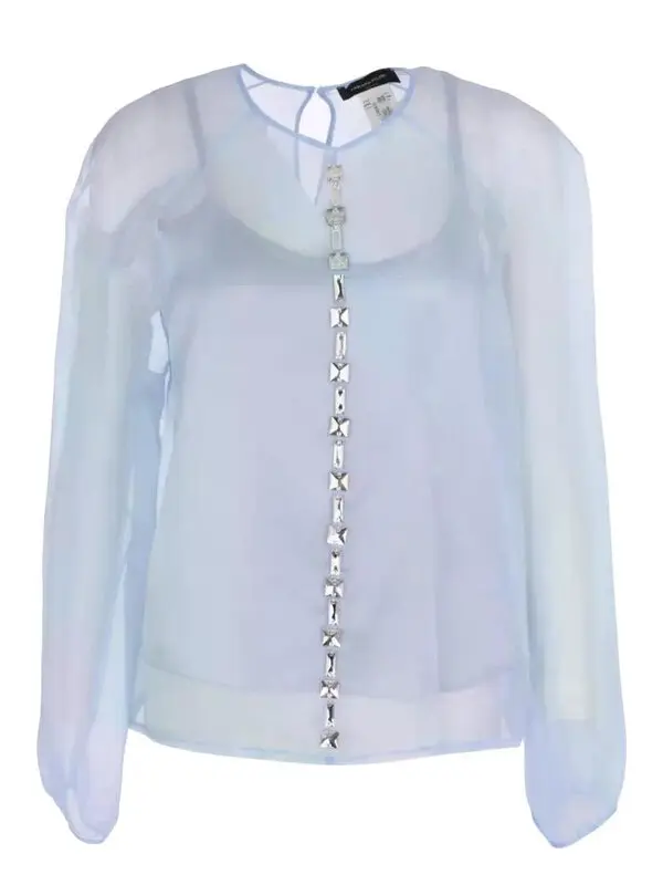 Fabiana Filippi Crystal-embellished Organza Blouse - Blue